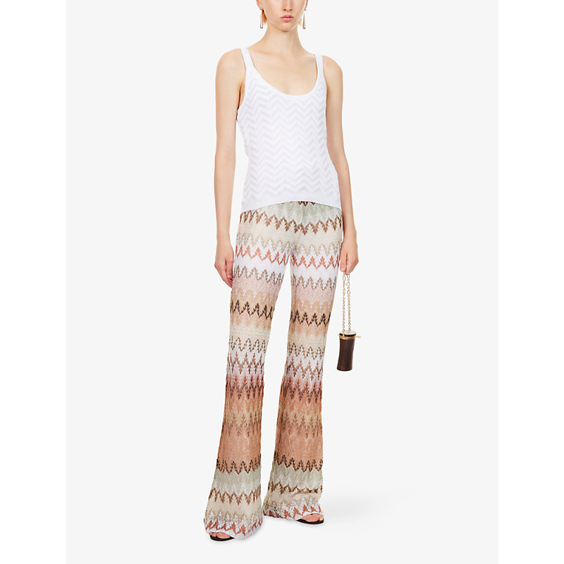 MISSONI Missoni Zigzag Flared-Leg Knitted Trousers